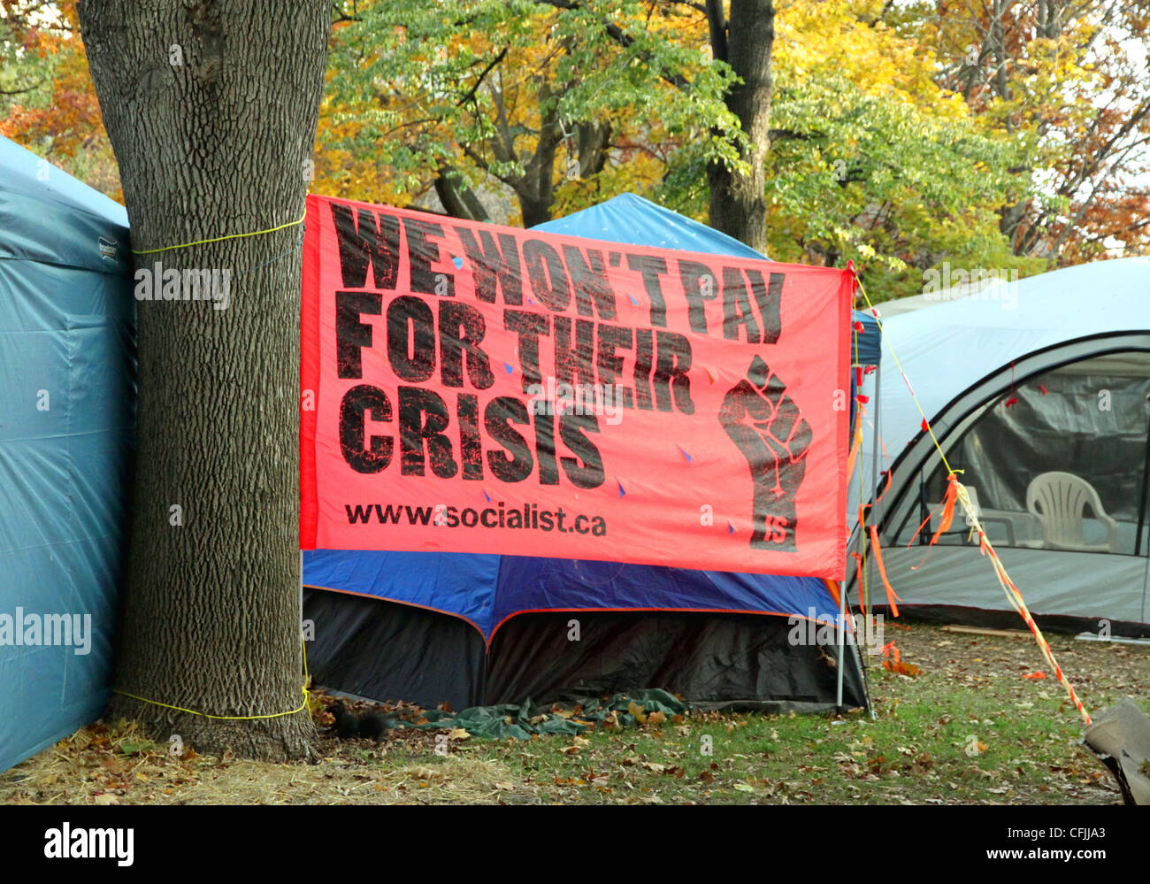 Canadian Occupy Movement Banner Stock Photo - Alamy