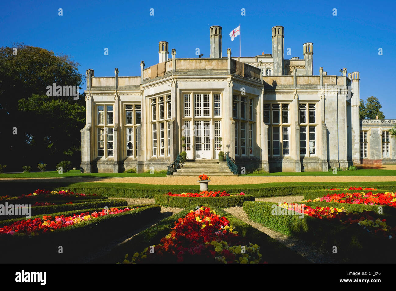 The exterior of Highcliffe Castle, Dorset, England, United Kingdom ...
