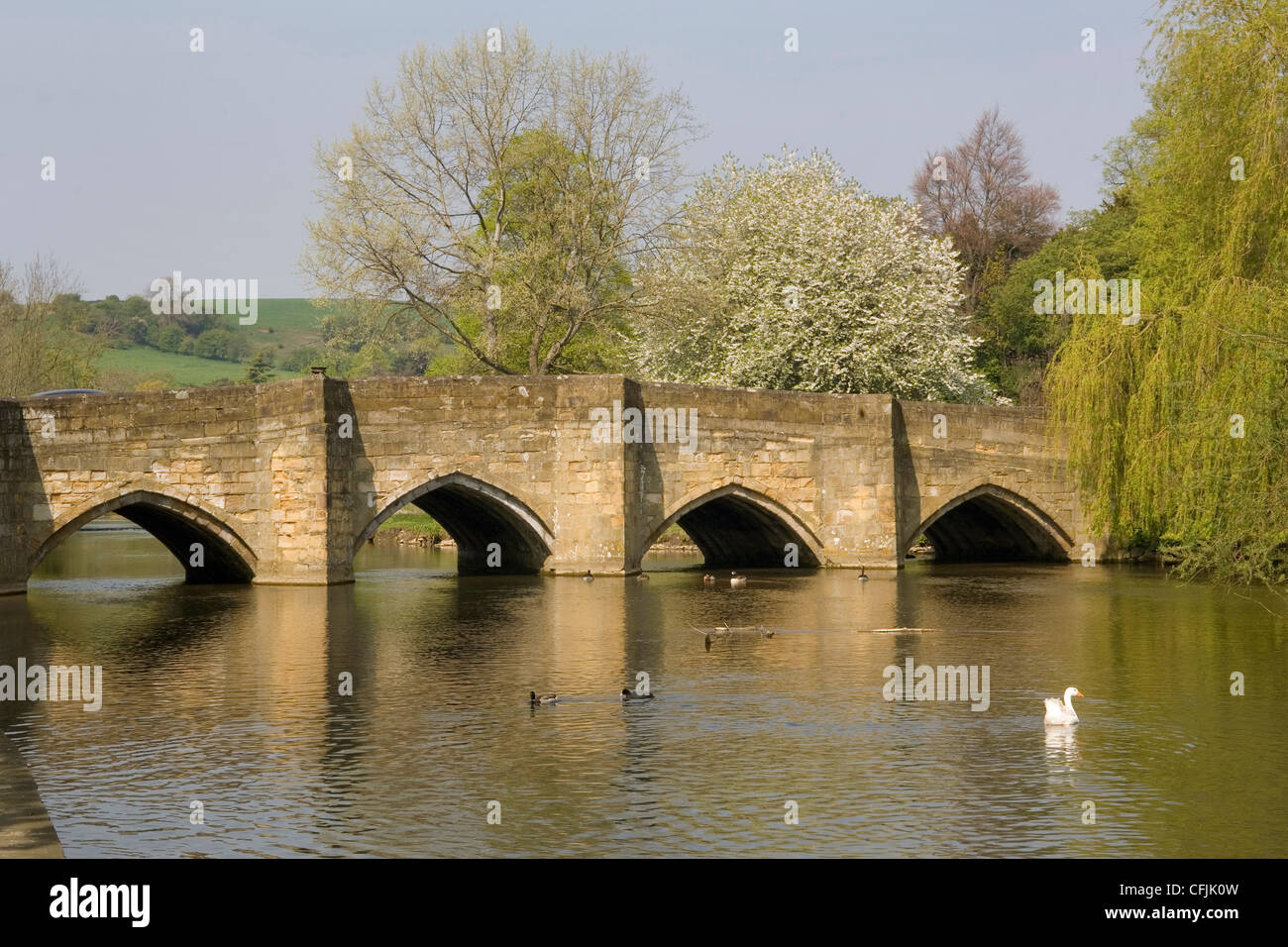 Bakewell bridge and River Wye, Derbyshire, England, United Kingdom ...