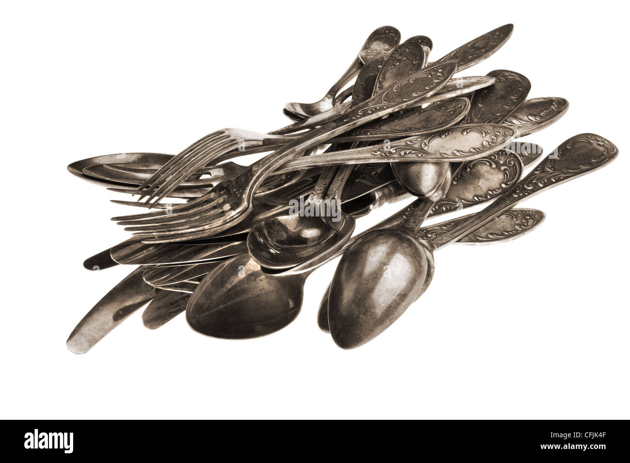 Spoon knife on set Cut Out Stock Images & Pictures - Alamy