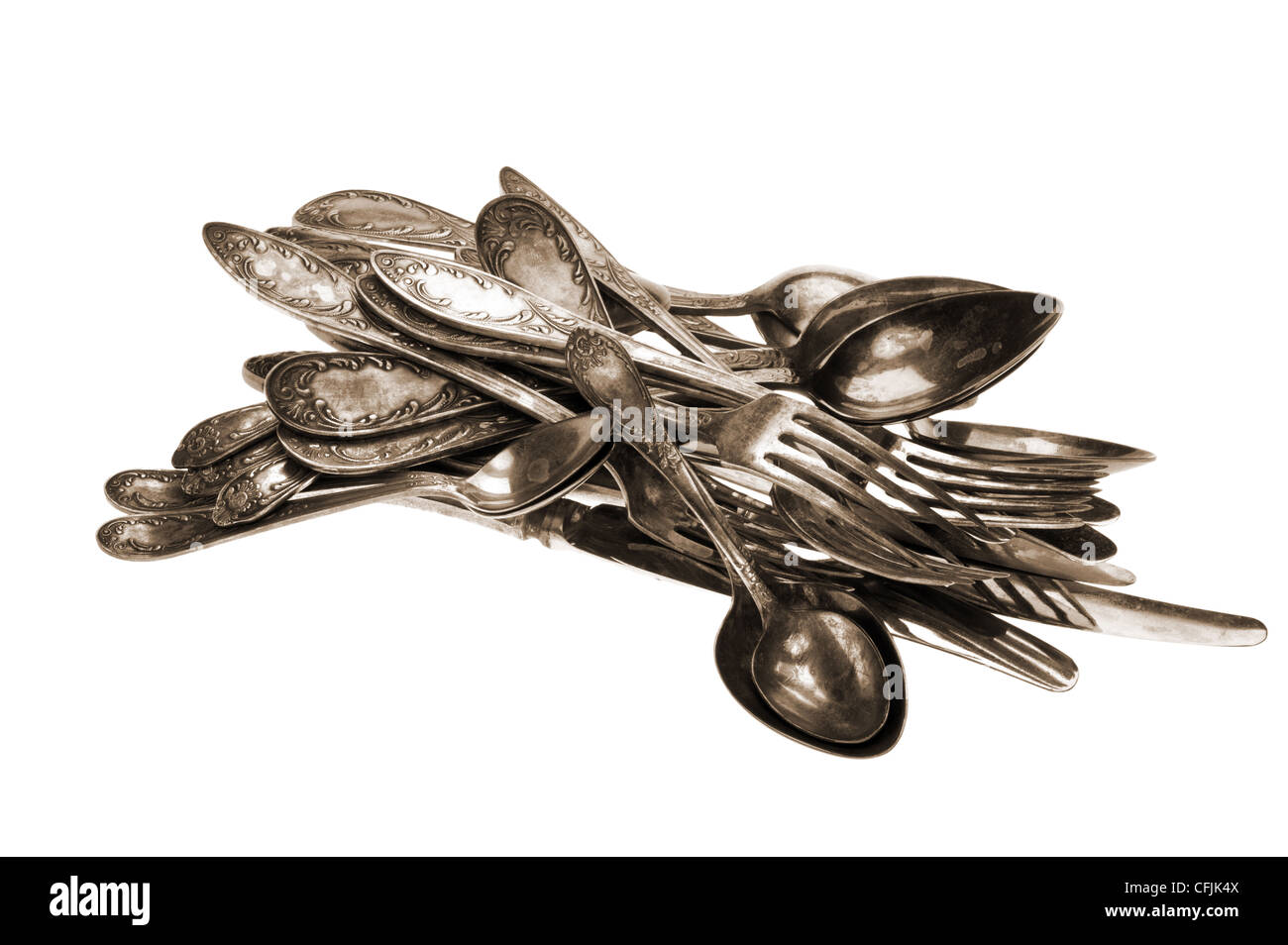 Spoon knife on set Cut Out Stock Images & Pictures - Alamy