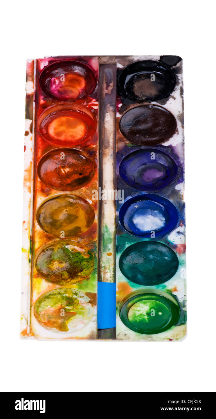 object on white - set of watercolor Stock Photo - Alamy