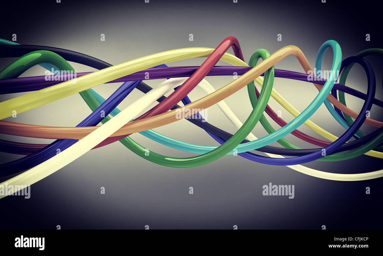 Colorful twist cables hi-res stock photography and images - Alamy