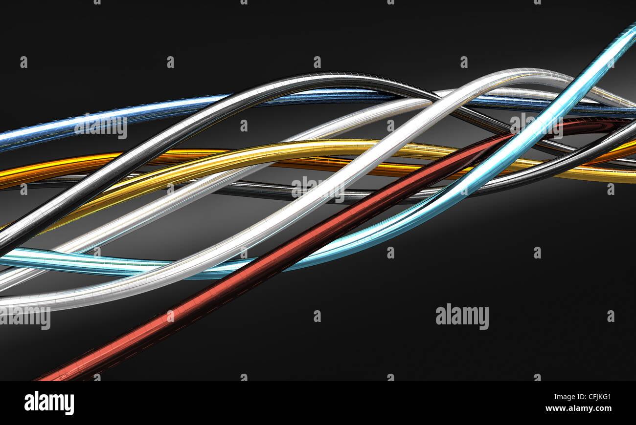 closeup of 3d metal cable background Stock Photo - Alamy