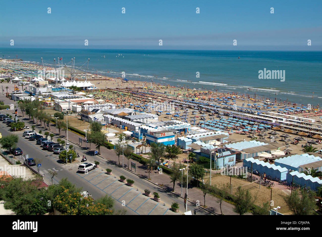 Beach at Riccione, Adriatic coast, Emilia-Romagna, Italy, Europe Stock ...