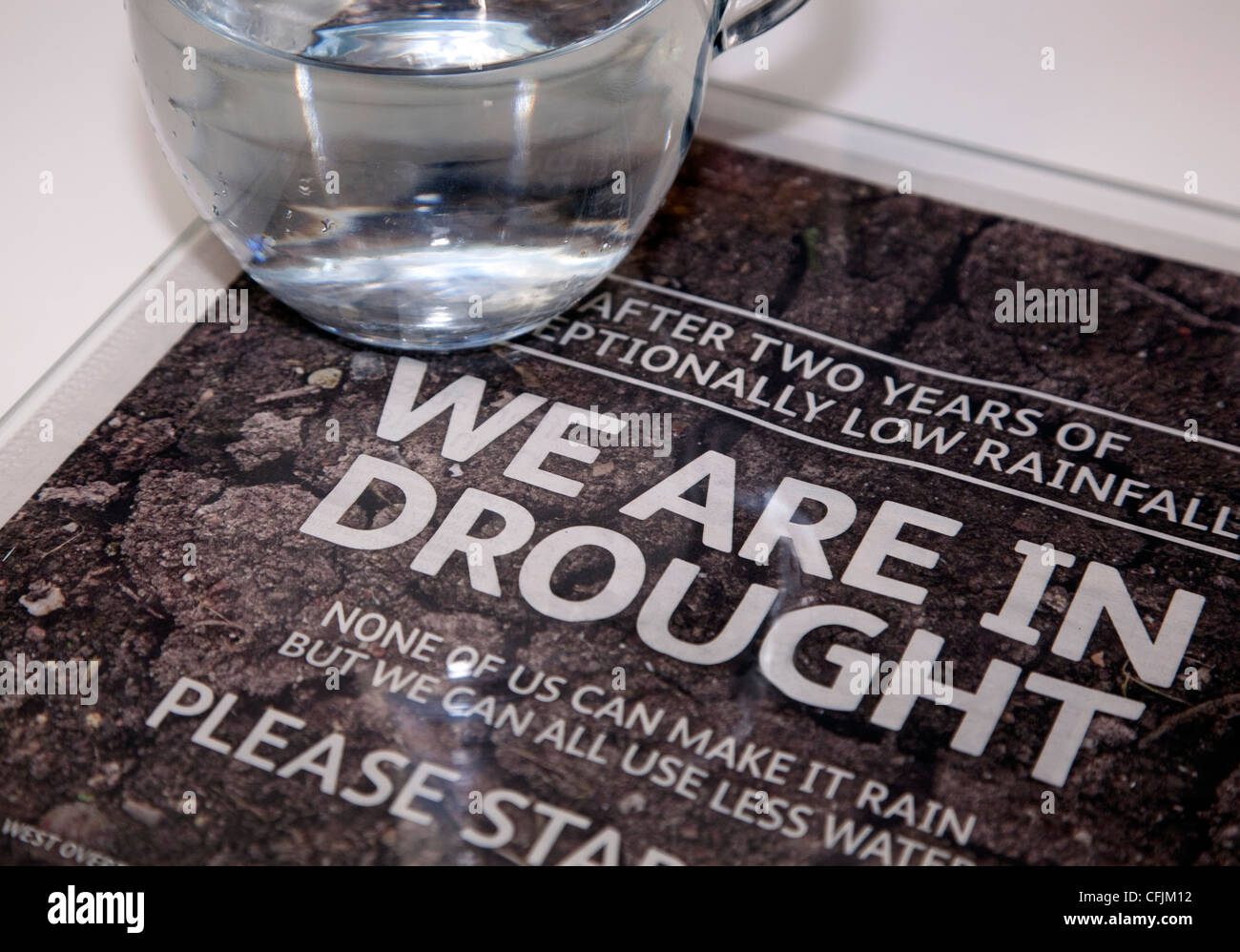 Drought warning advert in London newspaper Stock Photo - Alamy
