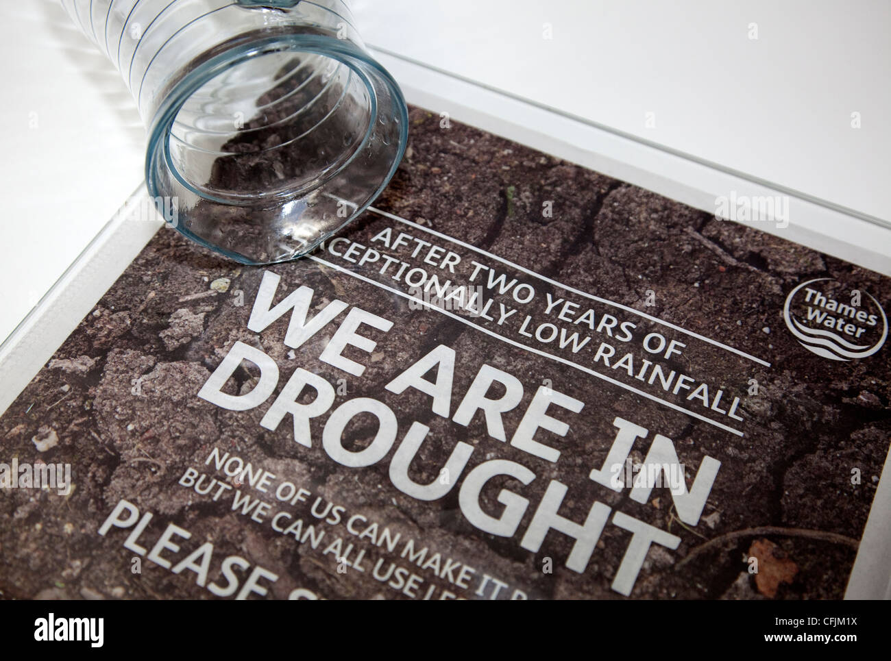 Drought warning advert in London newspaper Stock Photo - Alamy