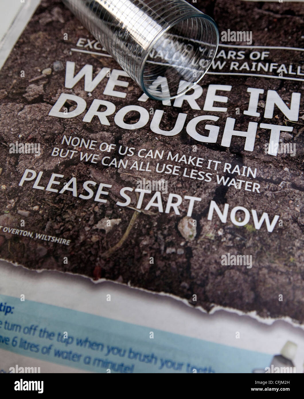 Drought warning advert in London newspaper Stock Photo - Alamy