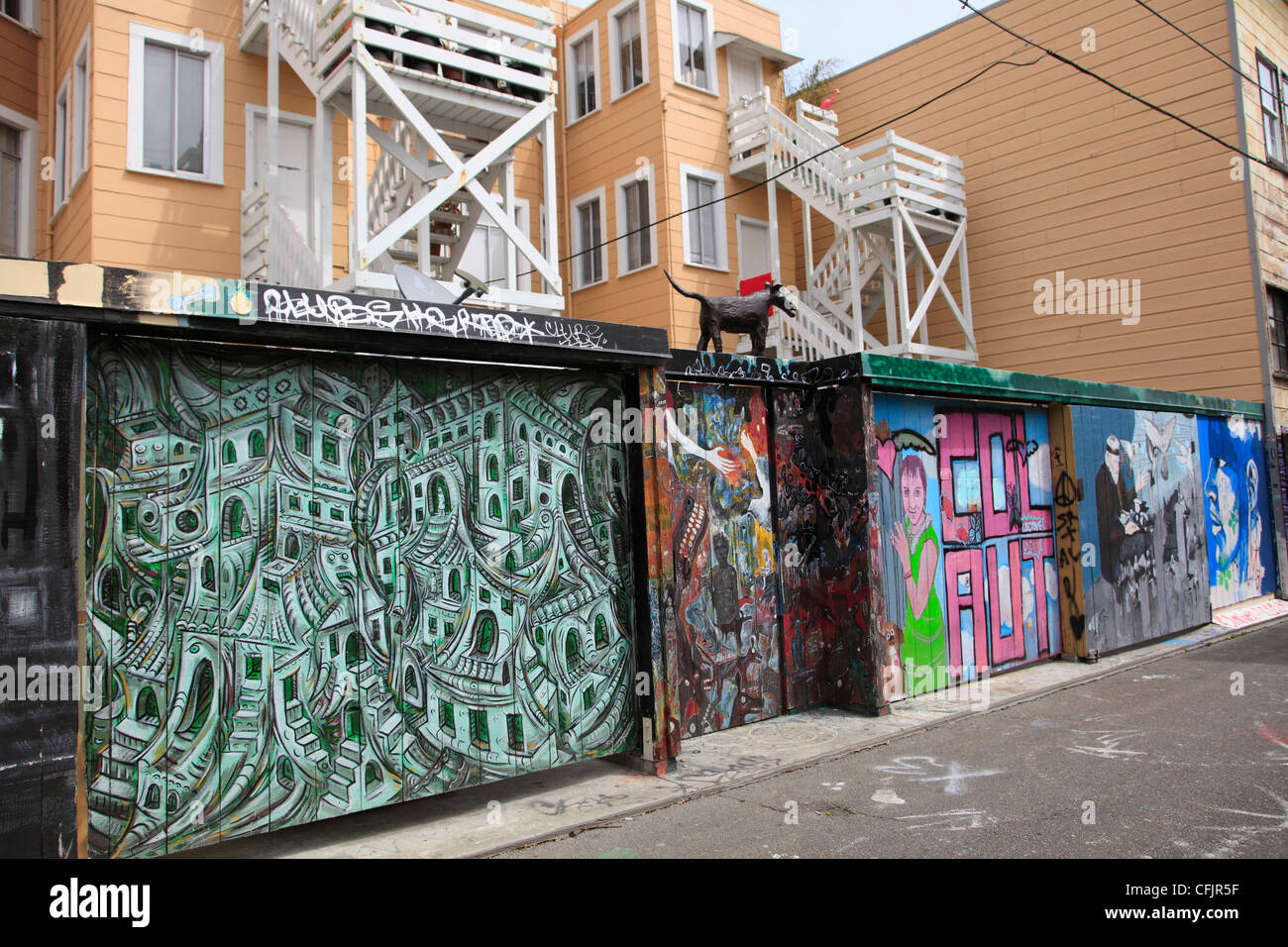 Murals, Clarion Alley, Mission District, Mission, San Francisco ...