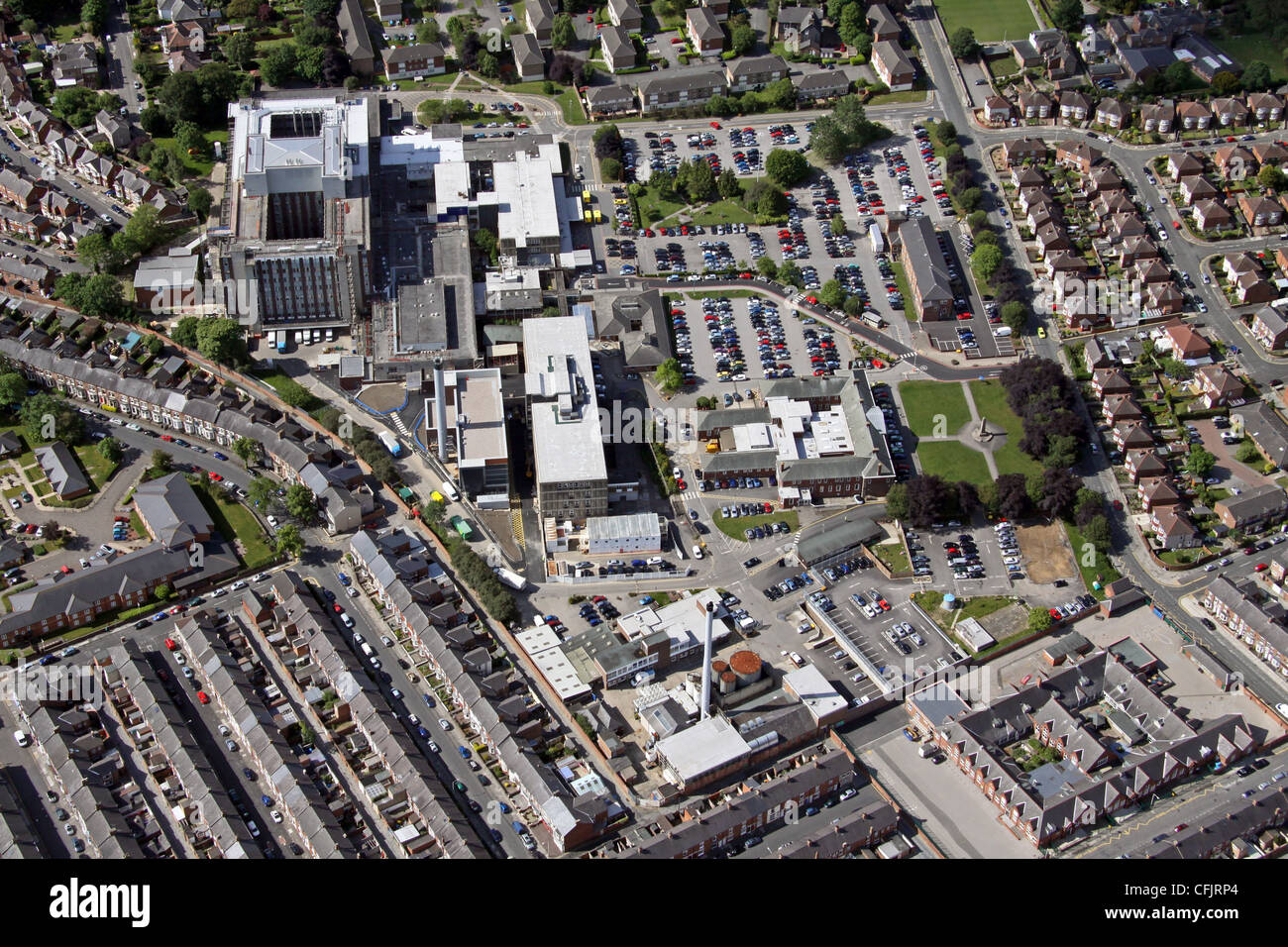 Aerial view of Darlington Memorial Hospital, County Durham Stock Photo ...