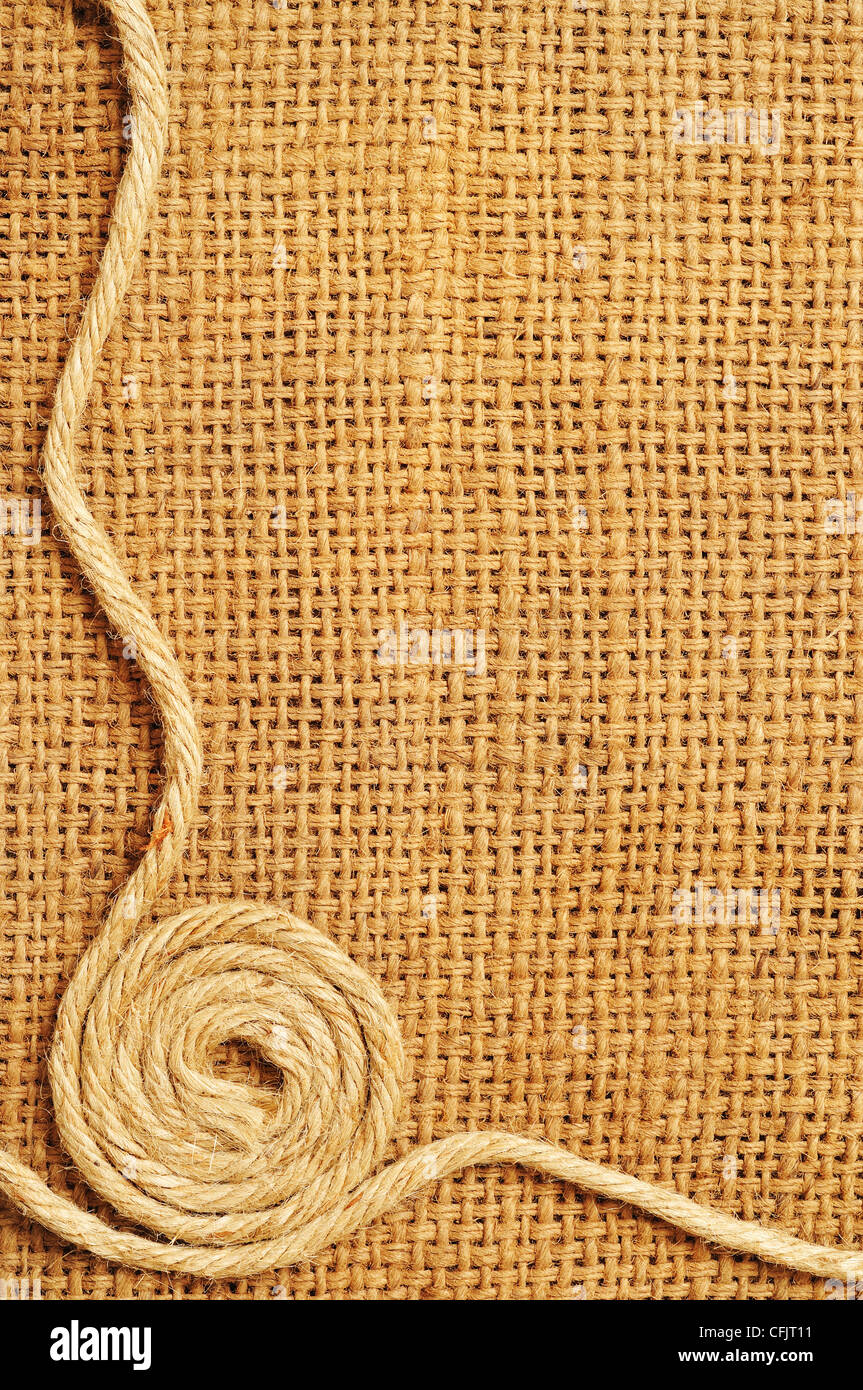 frame of ropes Roll on sack Stock Photo - Alamy