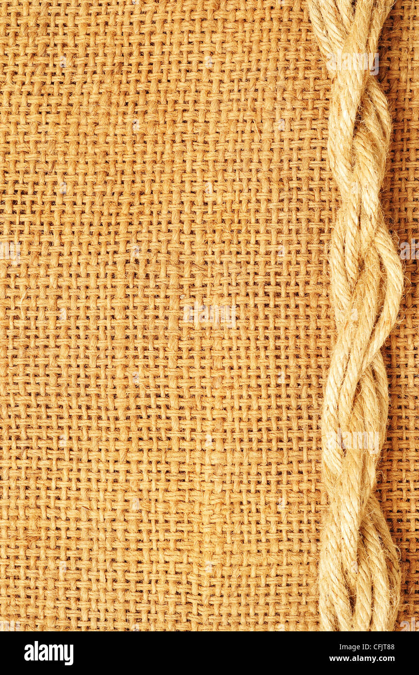 frame of ropes on sack Stock Photo - Alamy