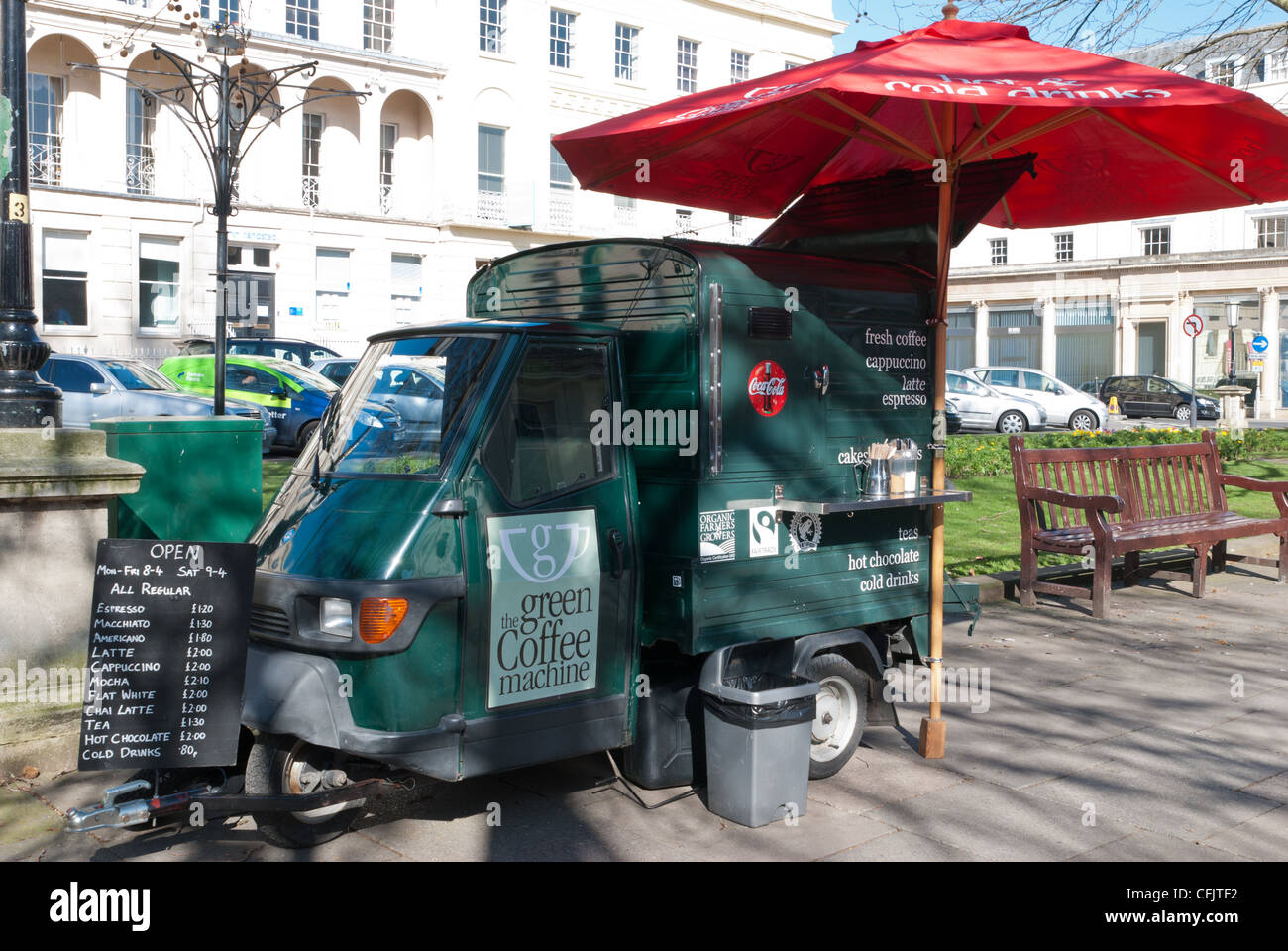 The green coffee machine portable coffee shop Stock Photo - Alamy