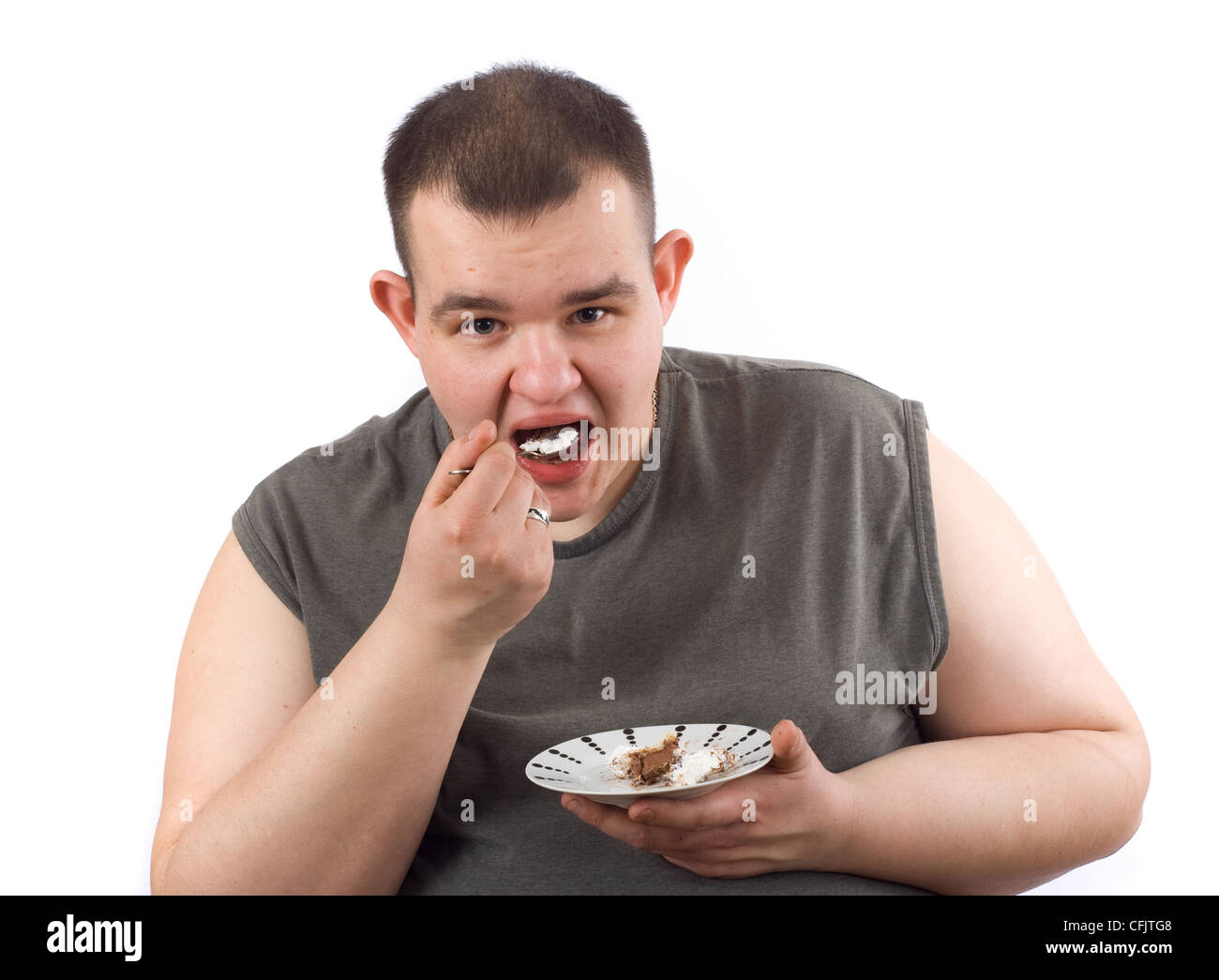 Man eat cake Stock Photo - Alamy