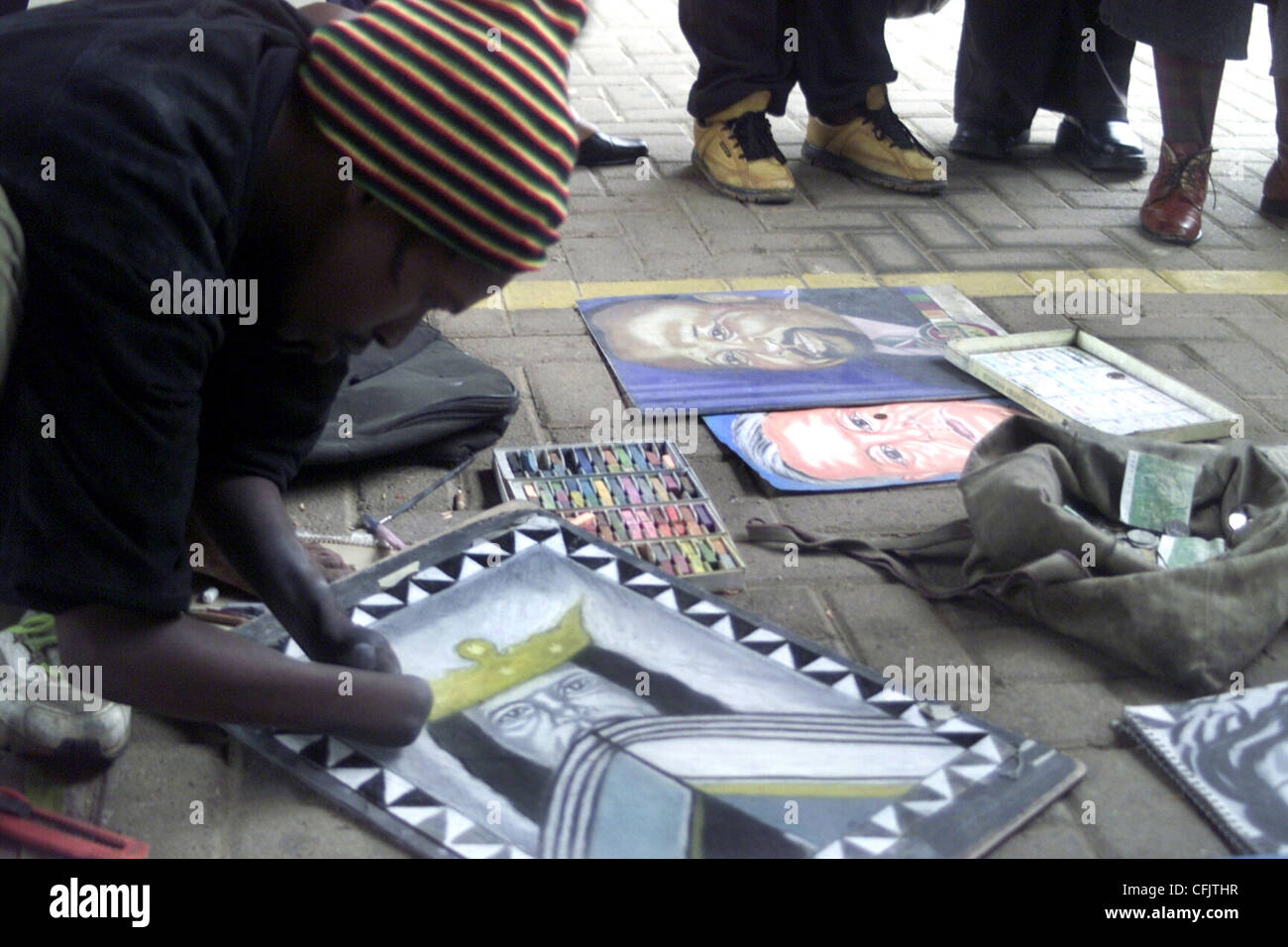 Disable, Zithulele Dlamini attracted some people with his potrait at ...