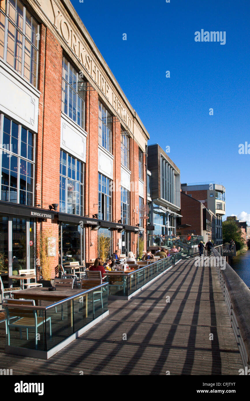 Riverside bars and restaurants, York, Yorkshire, England, Europe Stock ...