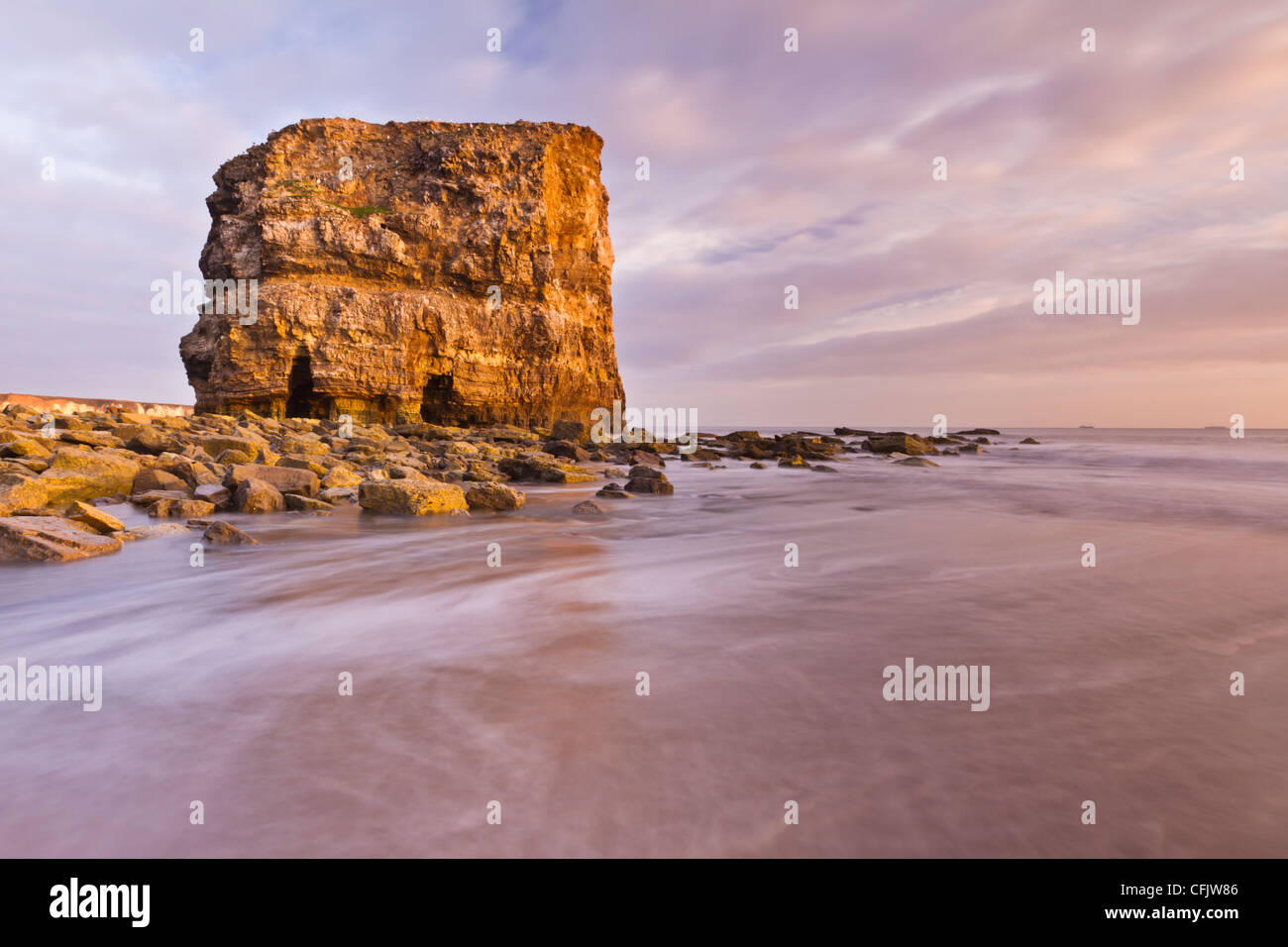 Marsden Rock, in Marsden Bay near South Shields and Whitburn, South ...