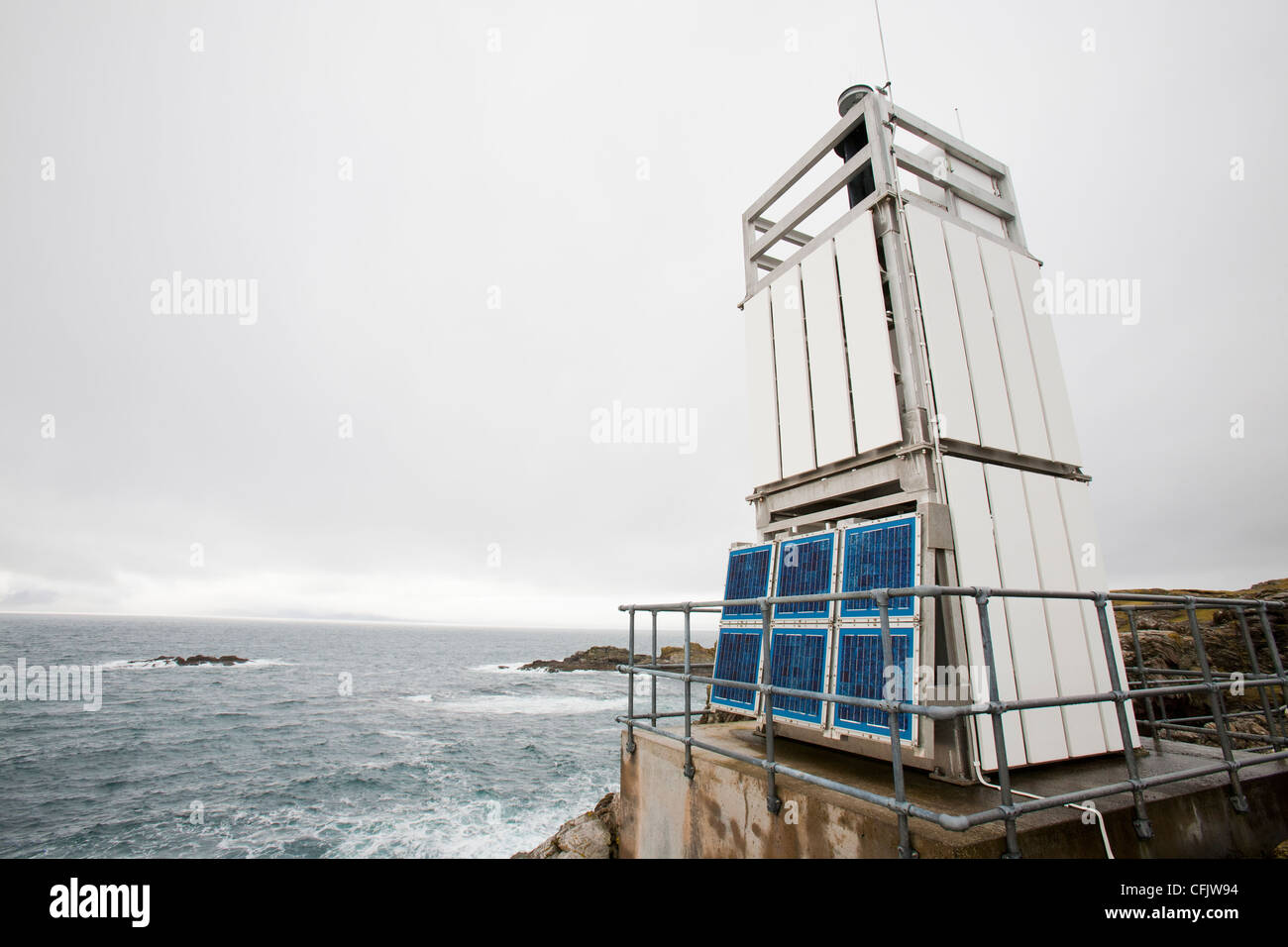 The Aird of Sleat lighthouse that is powered by solar panels, Isle of ...
