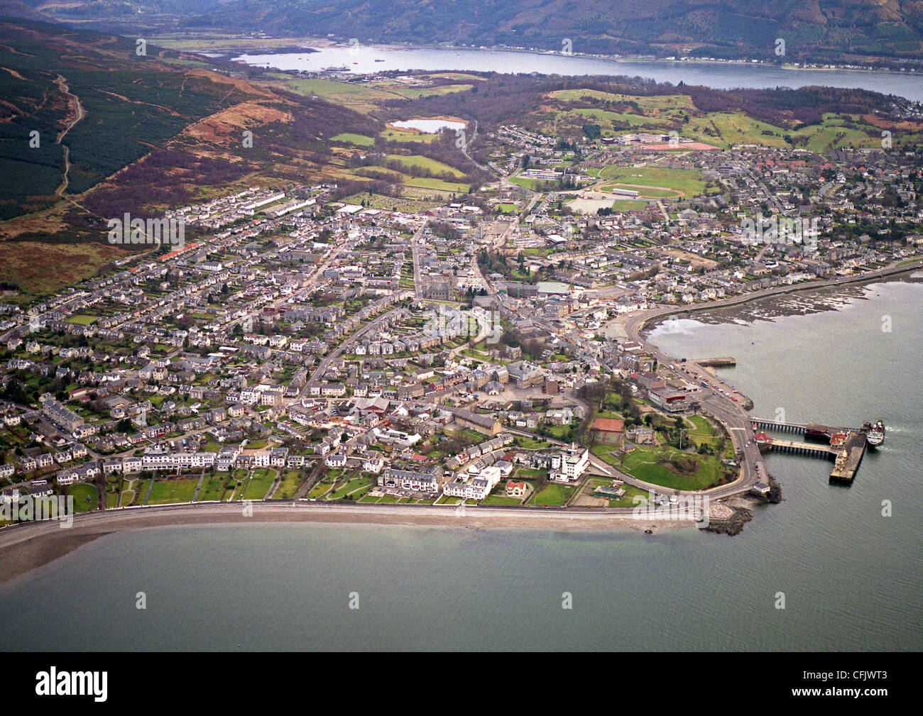 Aerial view of Dunoon in The Firth of Clyde, Scotland Stock Photo ...