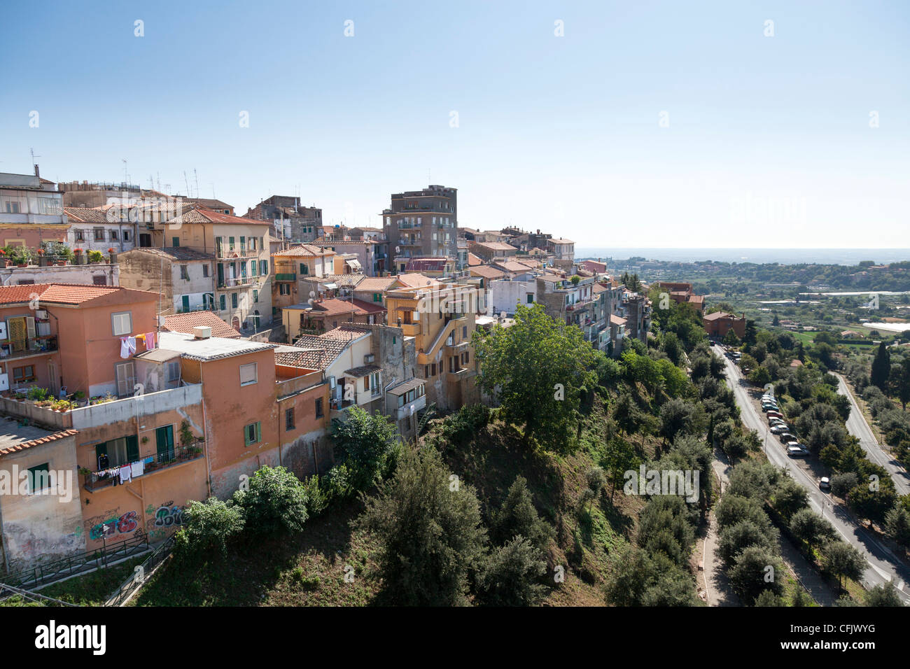 The town of Ariccia viewed from the bridge Stock Photo - Alamy