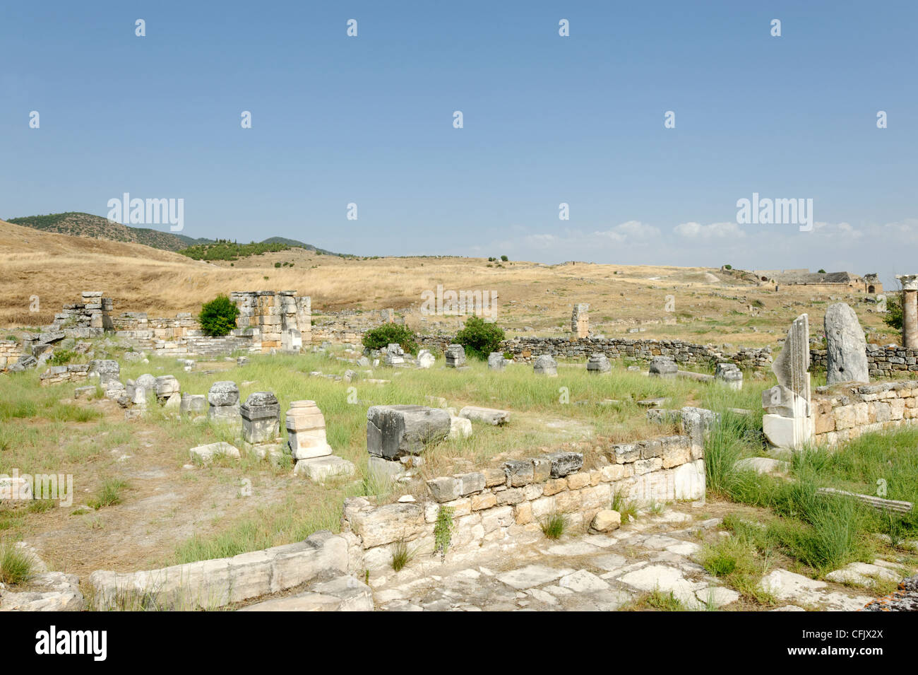 Hierapolis. Turkey. View of the ruins of 6th century basilica church in ...
