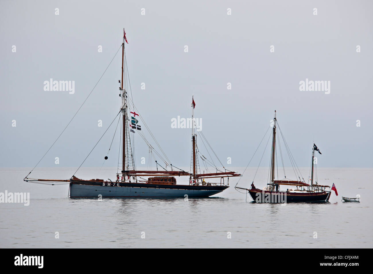 LUGGERS, SAILING BOATS, LOOE, CORNWALL, GREAT BRITAIN, UK Stock Photo ...