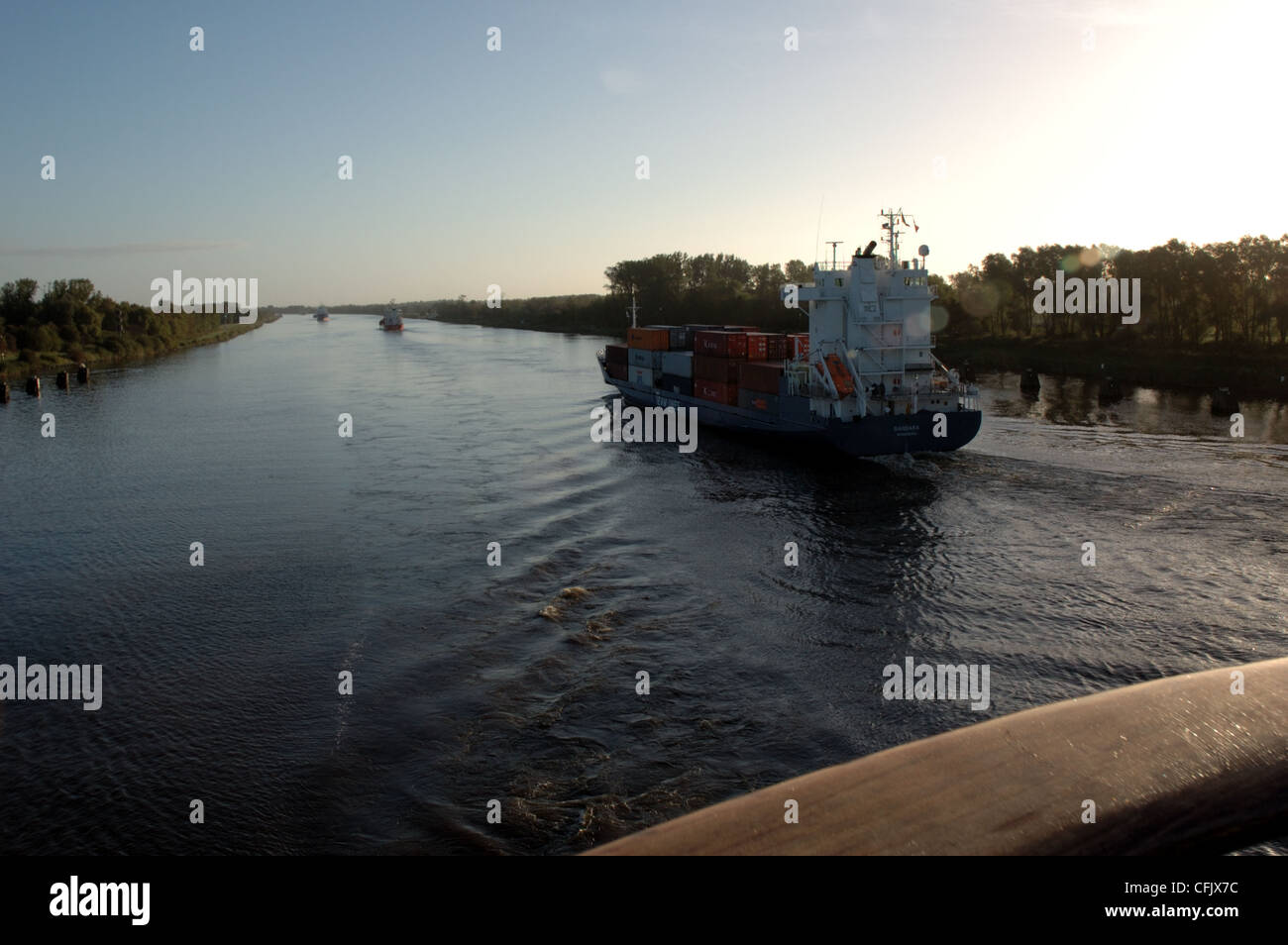 Cargo ship Barbara on the Kiel Canal Germany Stock Photo - Alamy