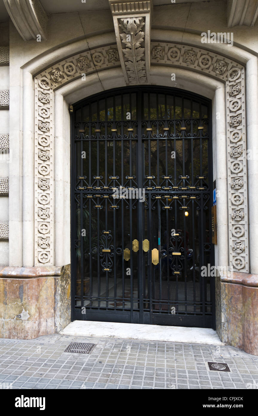 Entrance door of an residential city building during a bright day Stock ...