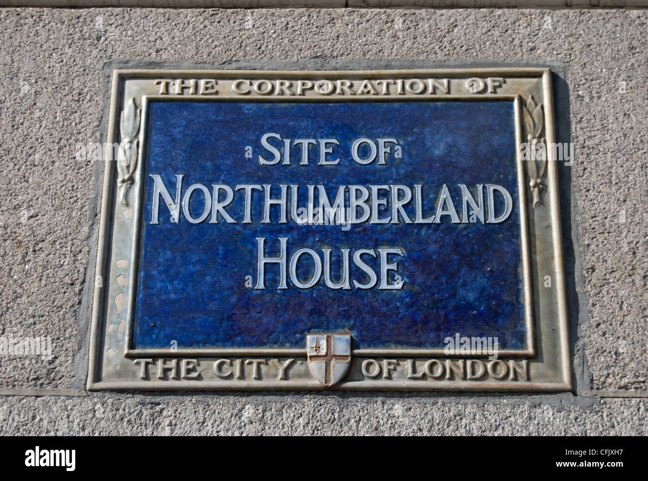 city of london blue plaque marking the site of northumberland house, st ...
