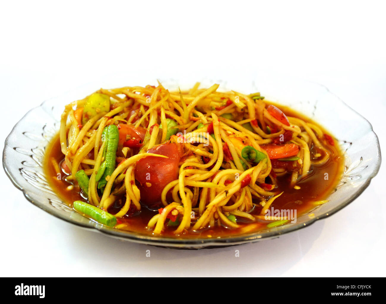 Som Tam is favorite of Thai cuisine Stock Photo - Alamy