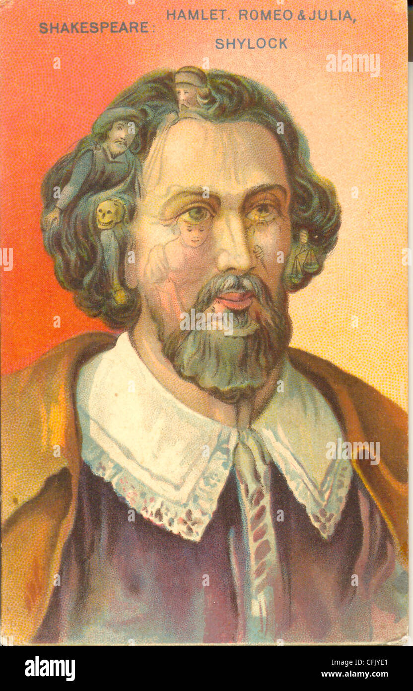 Fantasy portrait of William Shakespeare composed of his characters ...