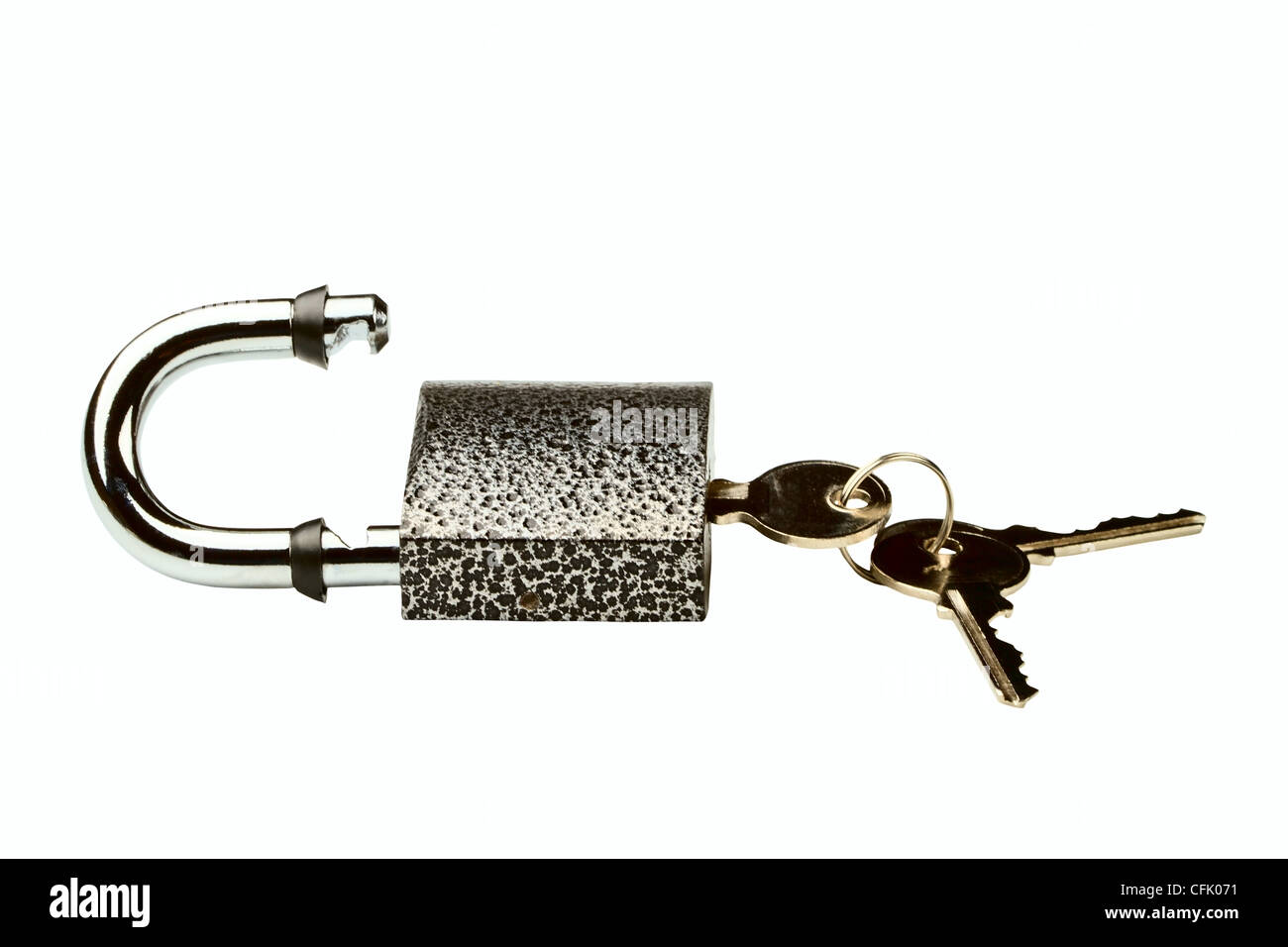 hinged lock with keys isolated on a white background Stock Photo - Alamy