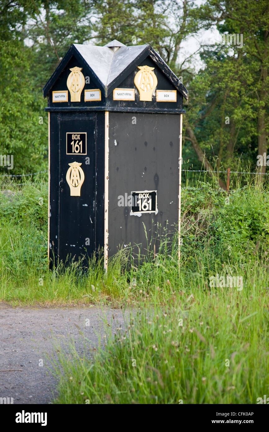 AA telephone box, traditional roadside kiosk box Stock Photo - Alamy