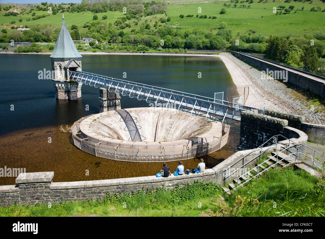 Overflow and draw off tower at Pontsticill Reservoir, Merthyr Tydfil ...