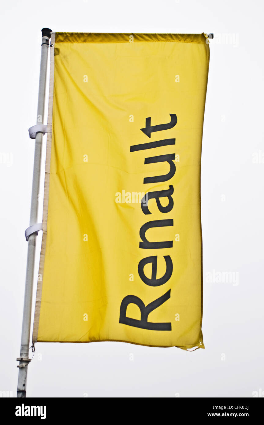 A Renault car dealership flag Stock Photo - Alamy