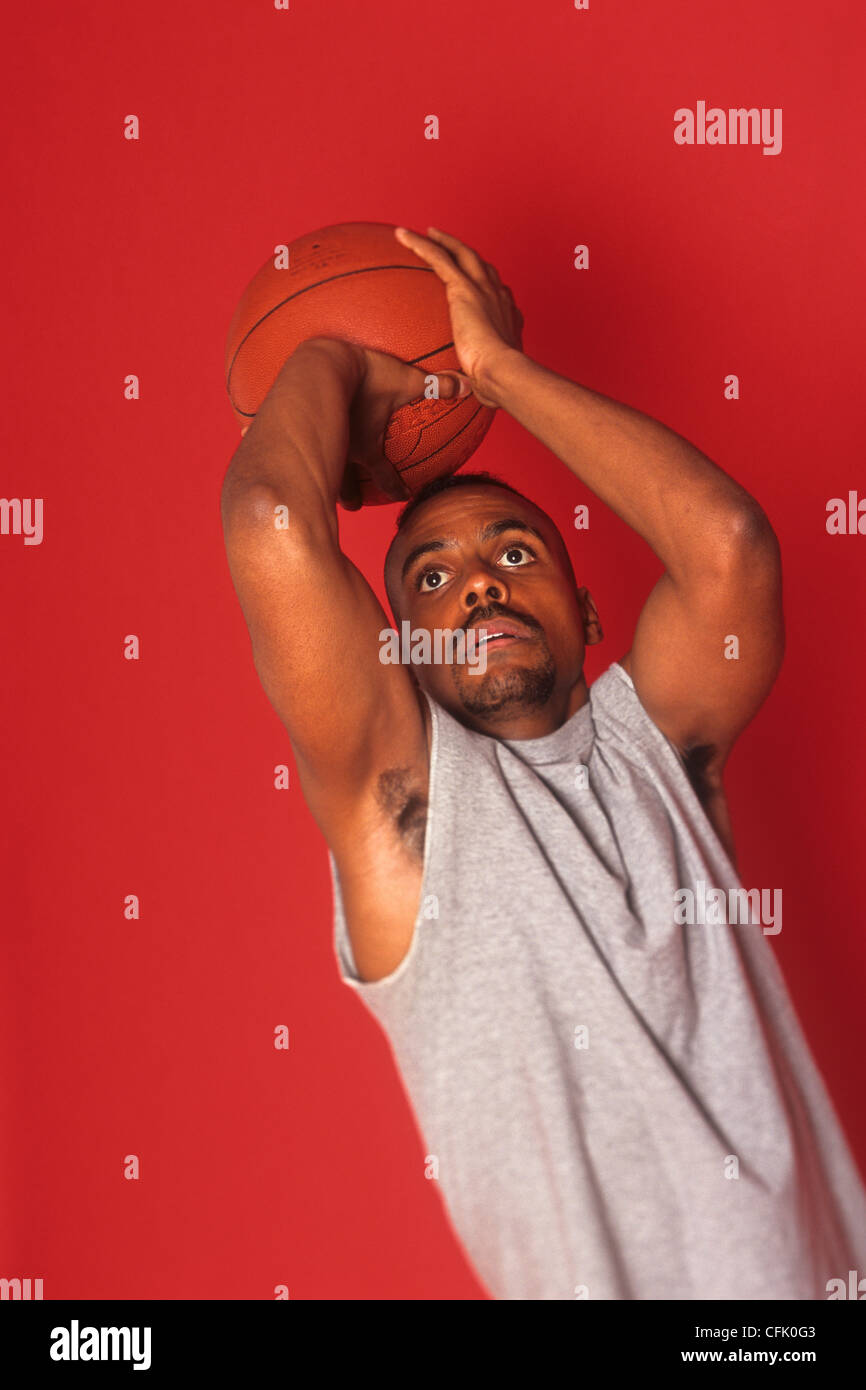 Man shooting basketball overhead view hi-res stock photography and ...