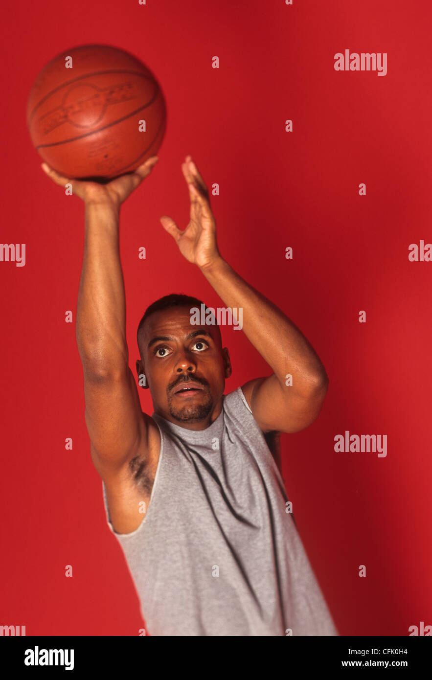 Man shooting basketball overhead view hi-res stock photography and ...
