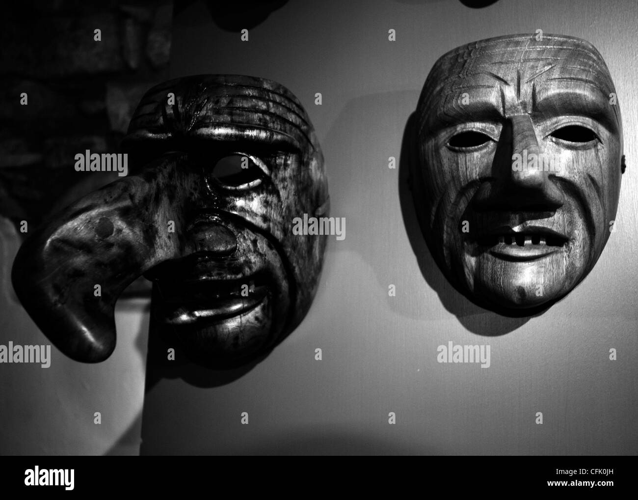 Traditional wood masks, Schignano Lake of Como Lombardy Italy Stock ...