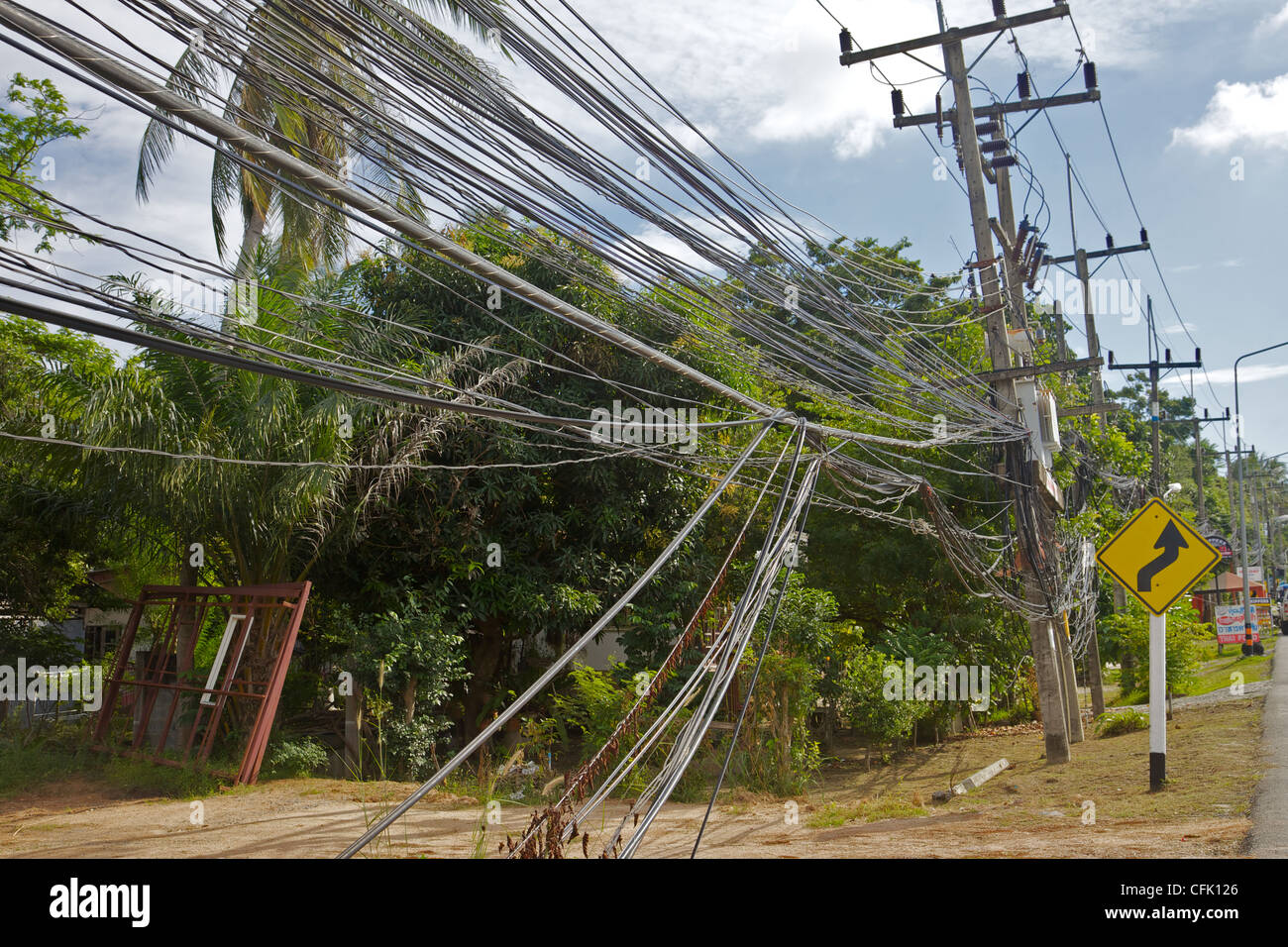 Cable nightmare in thailand hi-res stock photography and images - Alamy