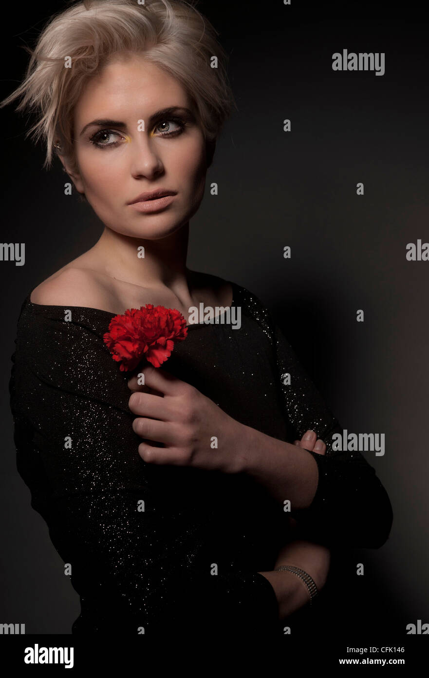 trendy white female girl model pose chic Stock Photo - Alamy