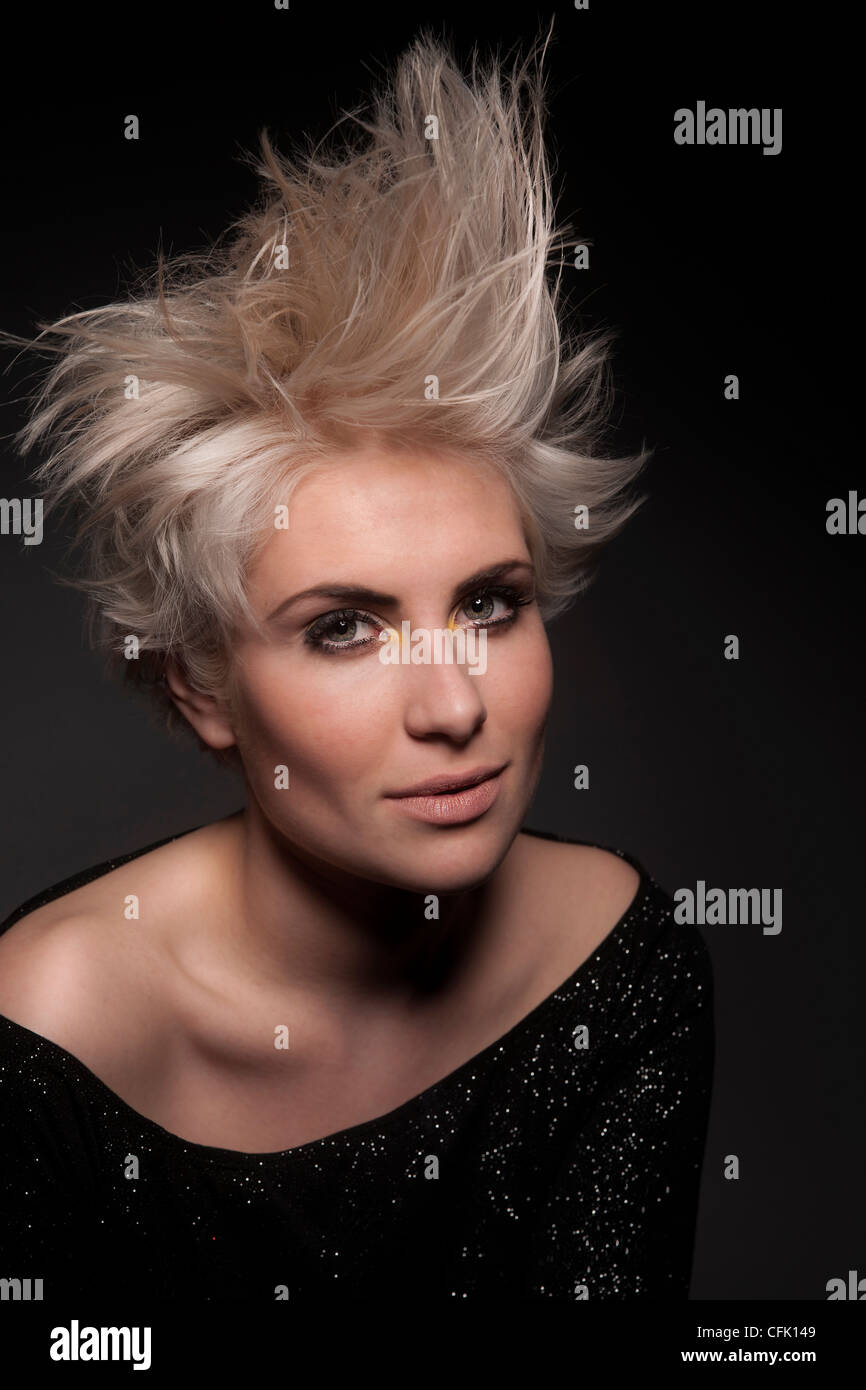 trendy white female girl model pose chic Stock Photo - Alamy