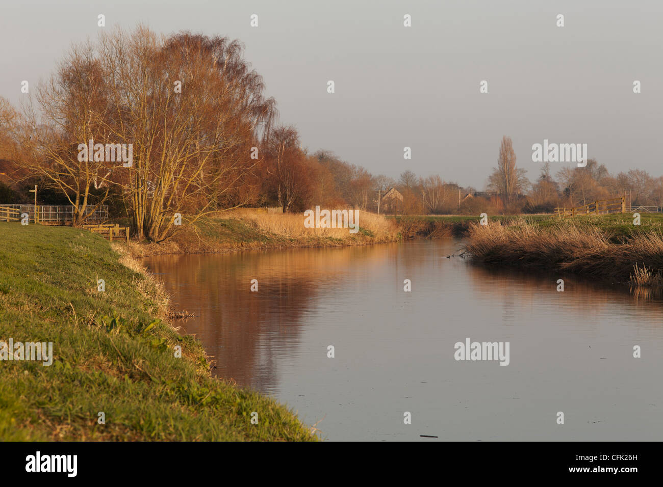 View of the River Parrett, near Langport Stock Photo - Alamy
