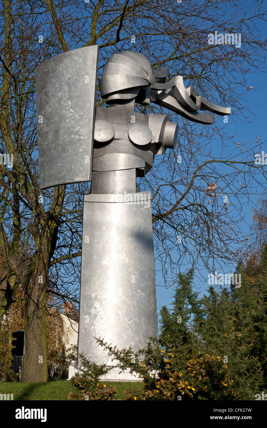 Metal statue of warrior queen Boadicea in Colchester,Essex,UK Stock ...