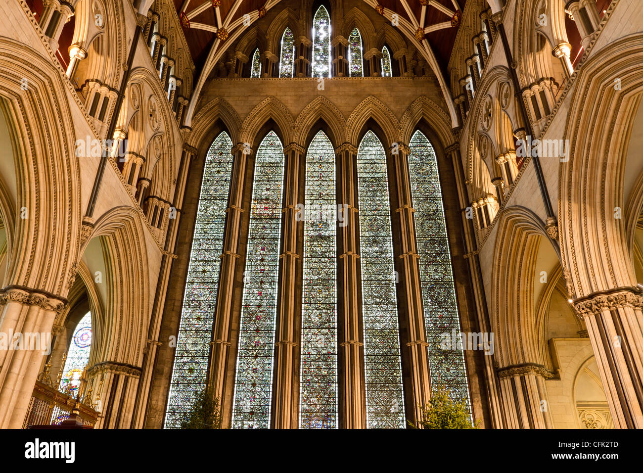 York Minster, The North Transept roof and the magnificent Five Sisters ...