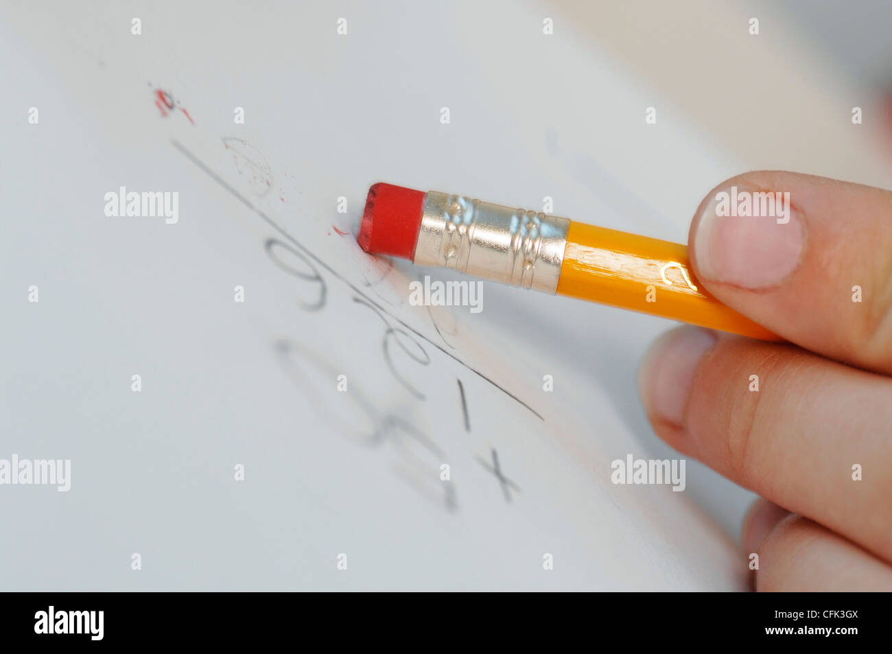Child using Pencil Eraser Stock Photo - Alamy