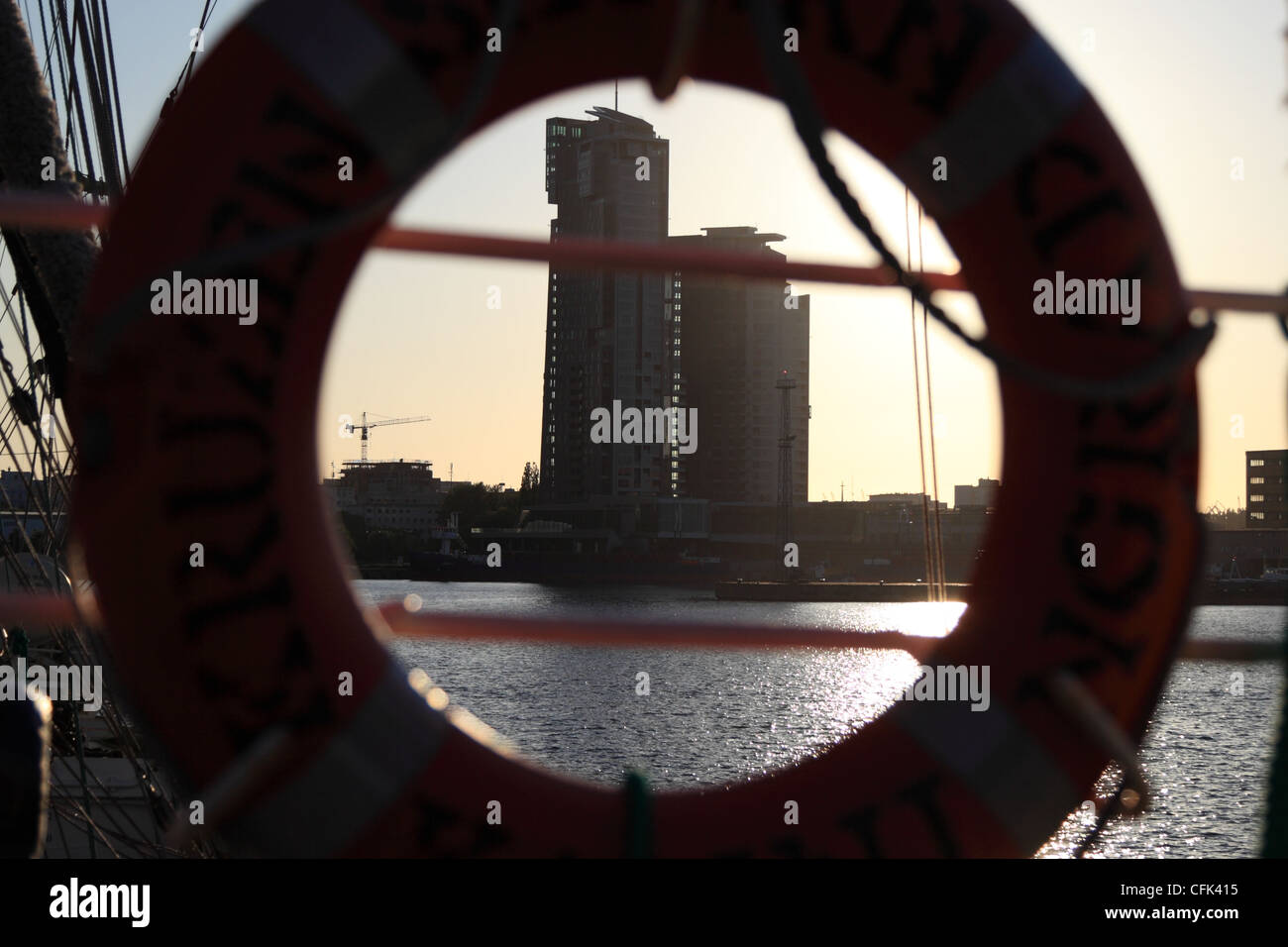 ship view to Sea Towers skyscraper in Gdynia, Poland Stock Photo - Alamy