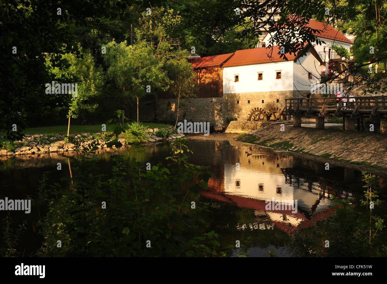 Mill on a river Stock Photo - Alamy