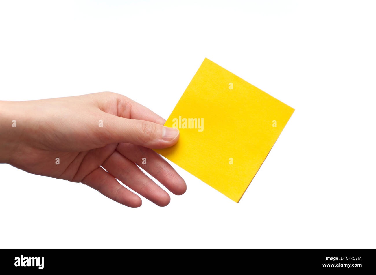 Holding post memo Stock Photo - Alamy