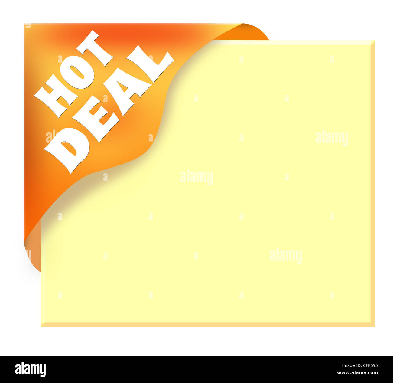 Golden corner ribbon with hot deal sign Stock Photo - Alamy