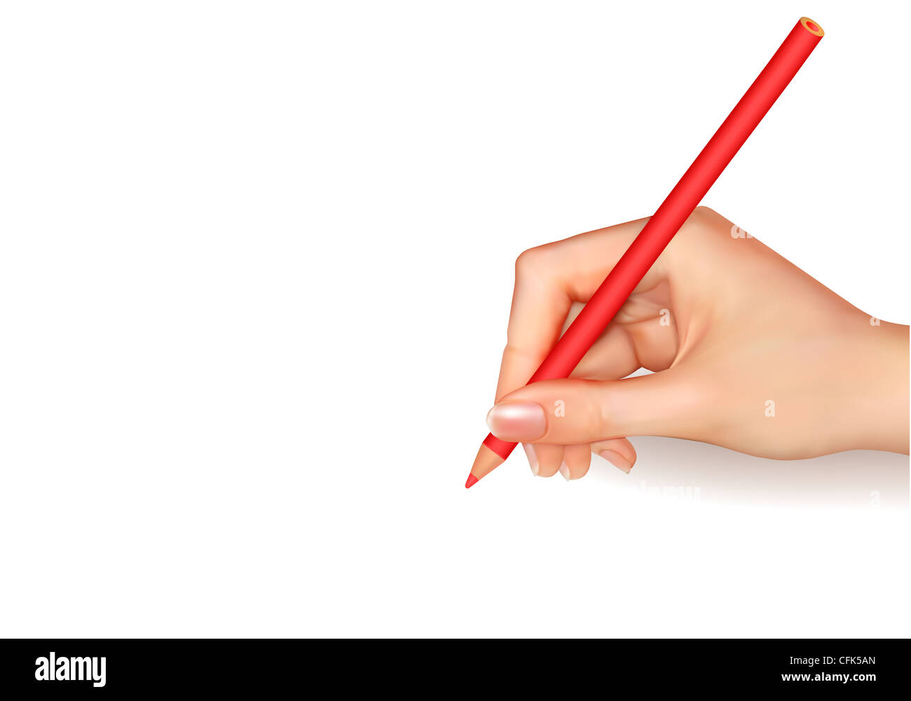 Hand with pencil writing on paper Stock Photo - Alamy